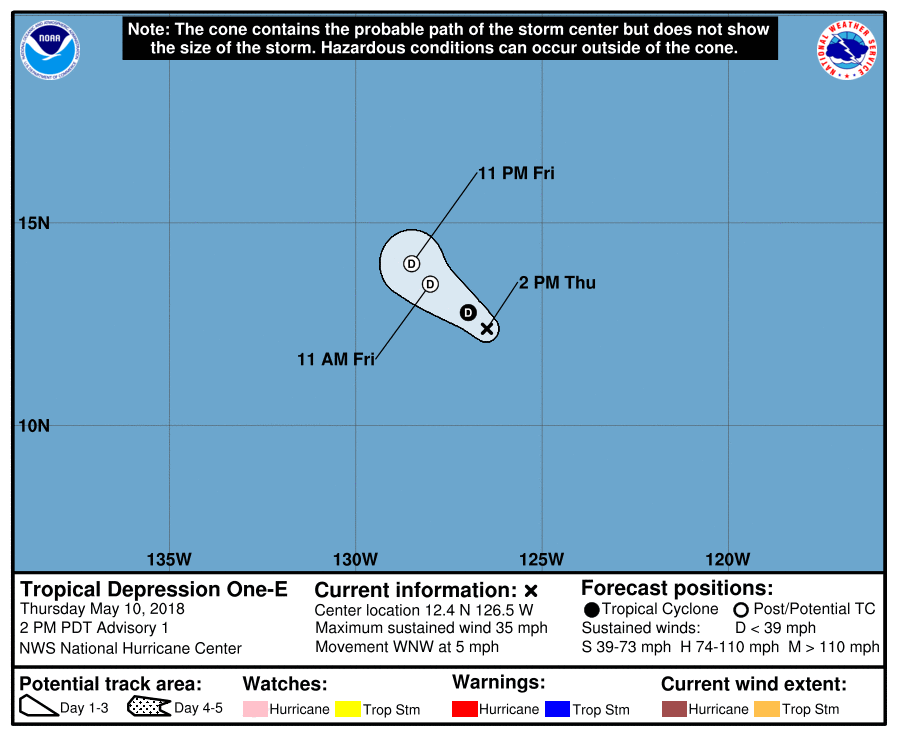 It begins: Tropical Depression One-E forms over the open eastern ...
